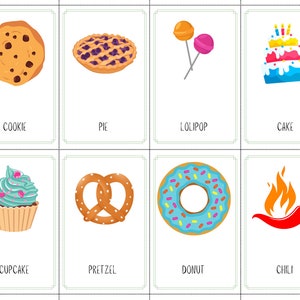 Printable Foods English 3-part Cards, Nomenclature, Montessori Style ...
