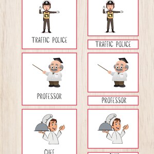 Printable Professions 3-part Cards, Matching and Reading Activity ...