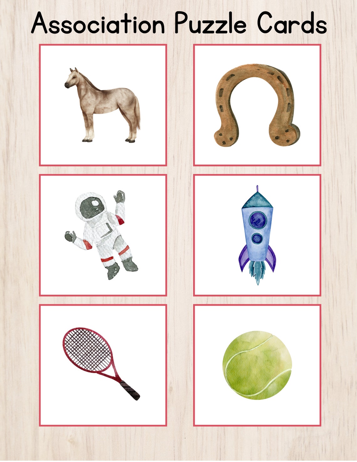 Printable Picture Association. Preschool Learning Guide. Association ...