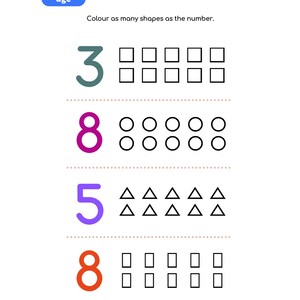 Printable Recognizing Numbers Worksheets Printable Preschool - Etsy