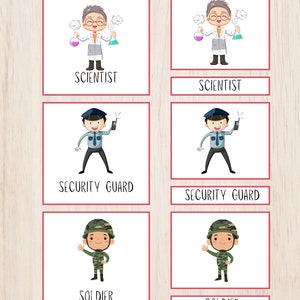 Printable Professions 3-part Cards, Matching and Reading Activity ...