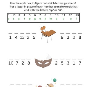 Printable Workbook, First Grade Words, Crossword, Blends, Sounds ...