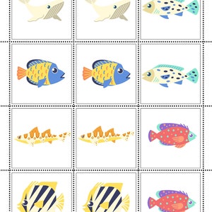 Under the Sea Matching Card Game, Memory Kids Activity, Printable ...