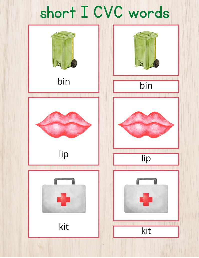 Printable CVC Phonics 3-part Cards. CVC Words Reading Activity ...