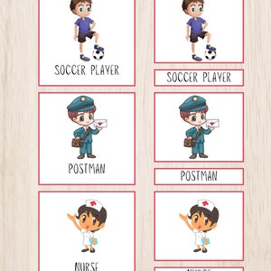 Printable Professions 3-part Cards, Matching and Reading Activity ...