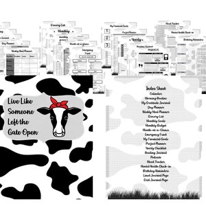 Cow Heifer Digital Planner, Journal, Hyperlinked Notebook, Aesthetic ...