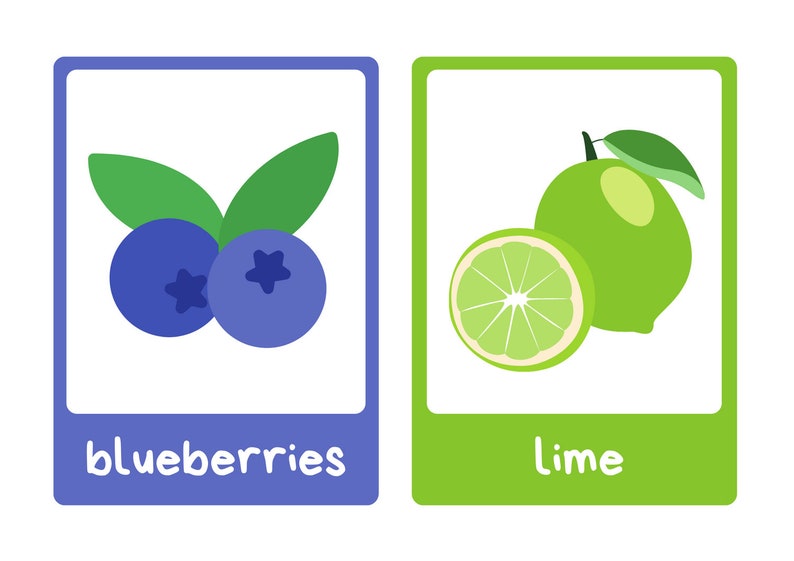 Fruits - Printable Flashcards, Preschool Educational Materials ...