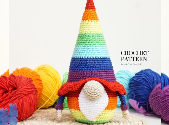 Crochet Patterns Rainbow Gnome LGBT Gnome Crochet Gift Gnome - Etsy