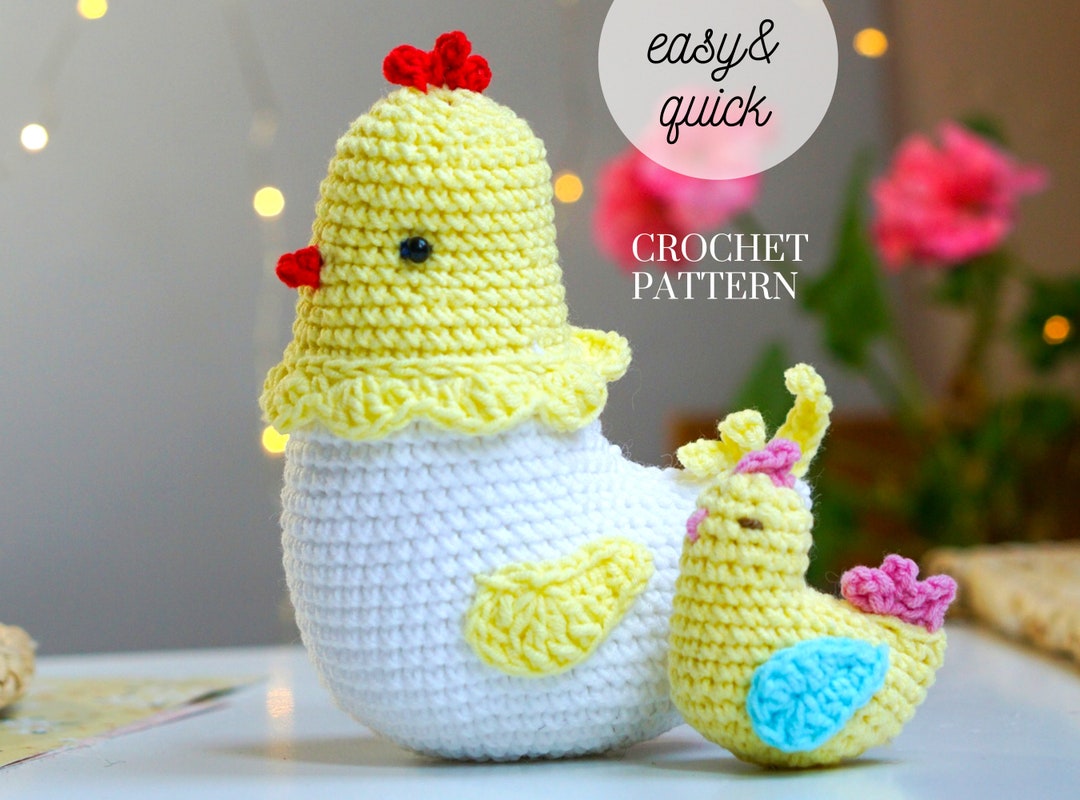 Crochet Hen Pattern, Crochet Large and Small Hens, Crochet Hen, Hen ...