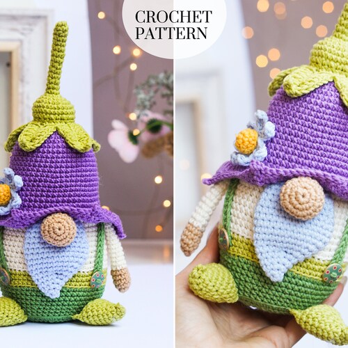 Crochet Patterns Bellflower Gnome Flower Gnome Garden Gnome - Etsy