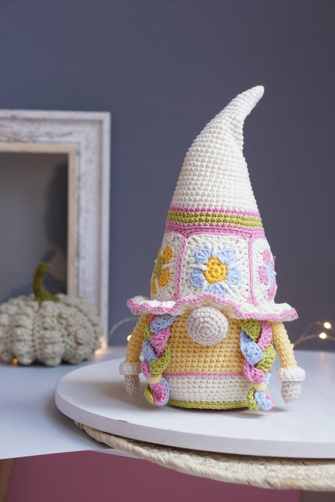 Crochet Patterns Granny Square Gnome Floral Gnome Flower - Etsy