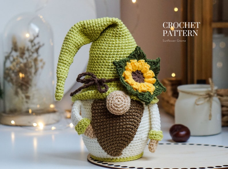 Crochet Patterns SET Flower Gnomes Floral Gnome Sunflower - Etsy