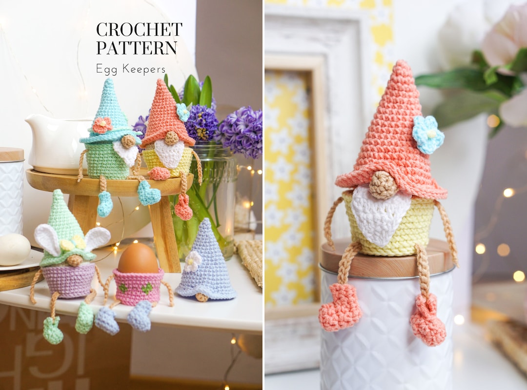 Crochet Patterns Easter Gnomes - Egg Keepers, Amigurumi Pattern ...