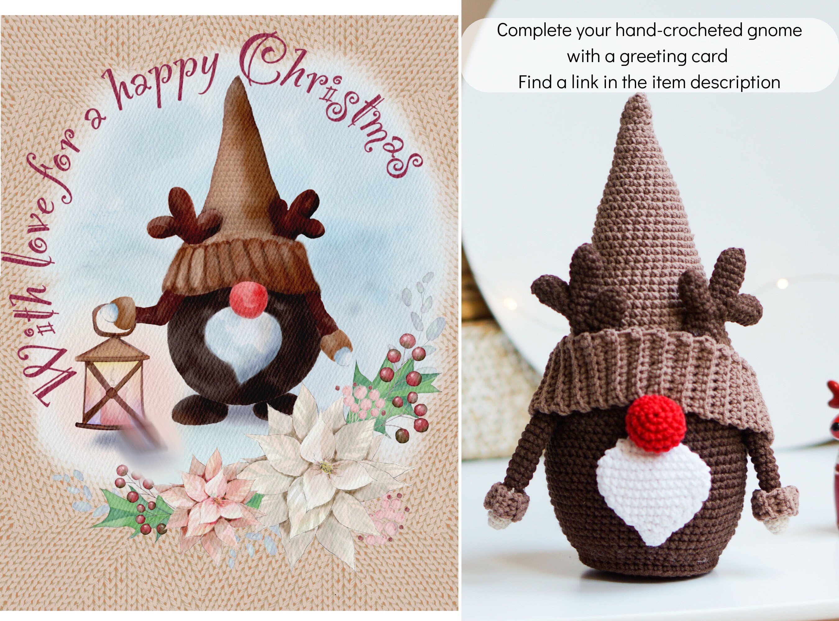 Crochet Patterns Rudolph Red Nose Reindeer Gnome Christmas - Etsy