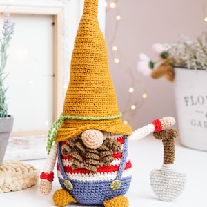 Crochet Patterns GARDENER Gnome, Summer Gnome, Flower Gnome, Crochet ...