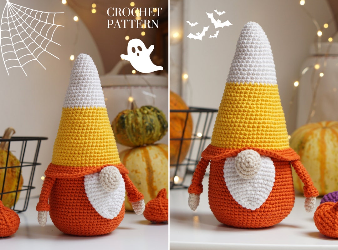 Candy Corn Crochet Patterns Halloween Gnomes / Gnome Amigurumi ...