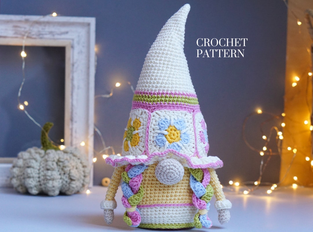 Crochet Patterns Granny Square Gnome, Floral Gnome, Flower Gnome ...