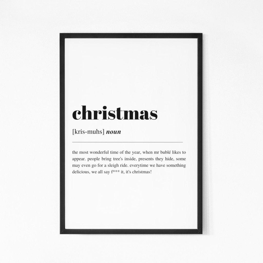 Christmas Definition Print Christmas Wall Decor Digital - Etsy