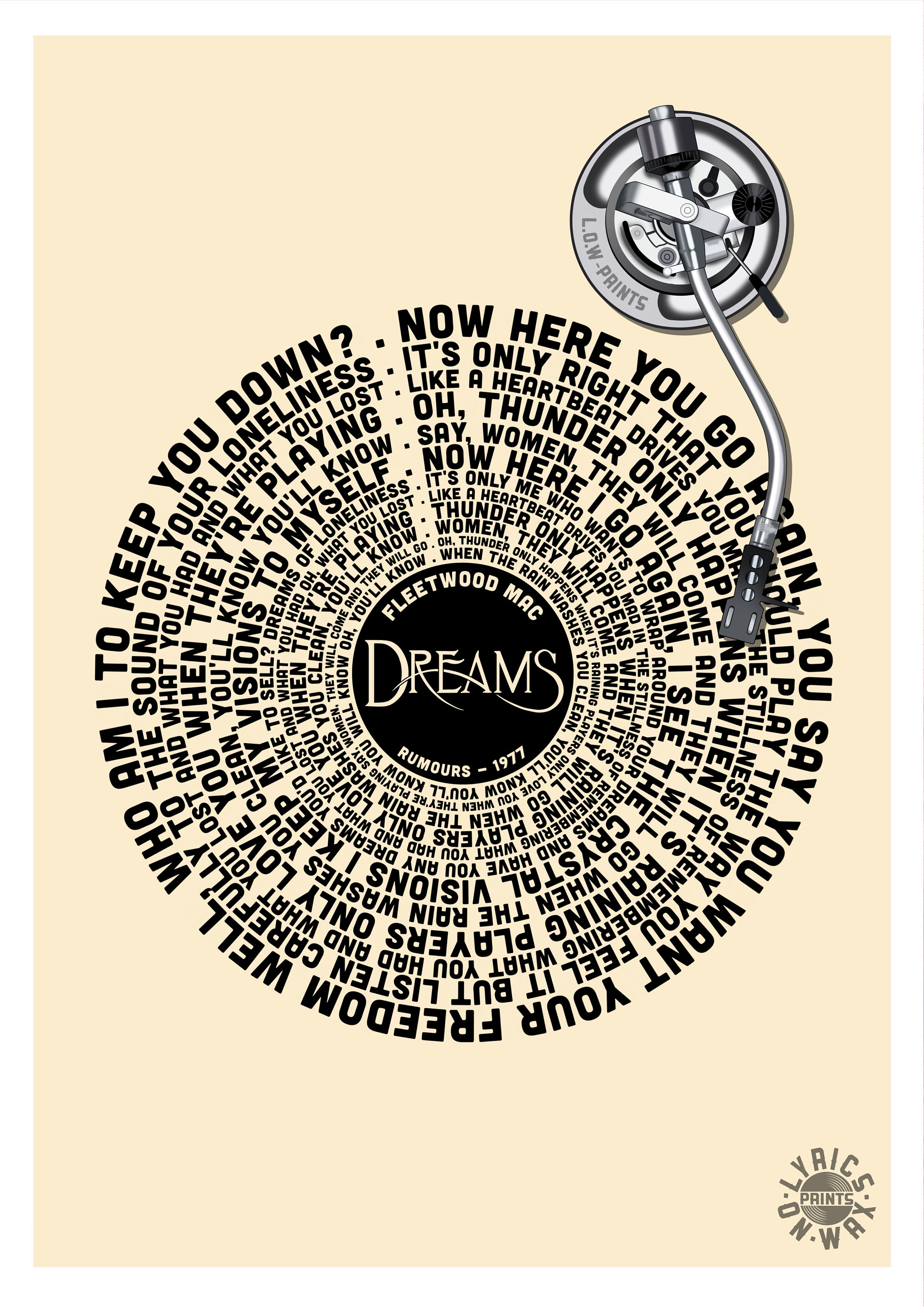 Vinyl Lyrics Poster Vinyl Record Print Song Lyrics Poster for Him & Her ...