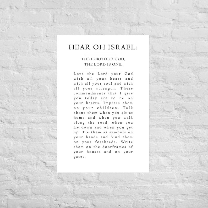 Christian Wall Art Print Poster Shema NIV - Etsy