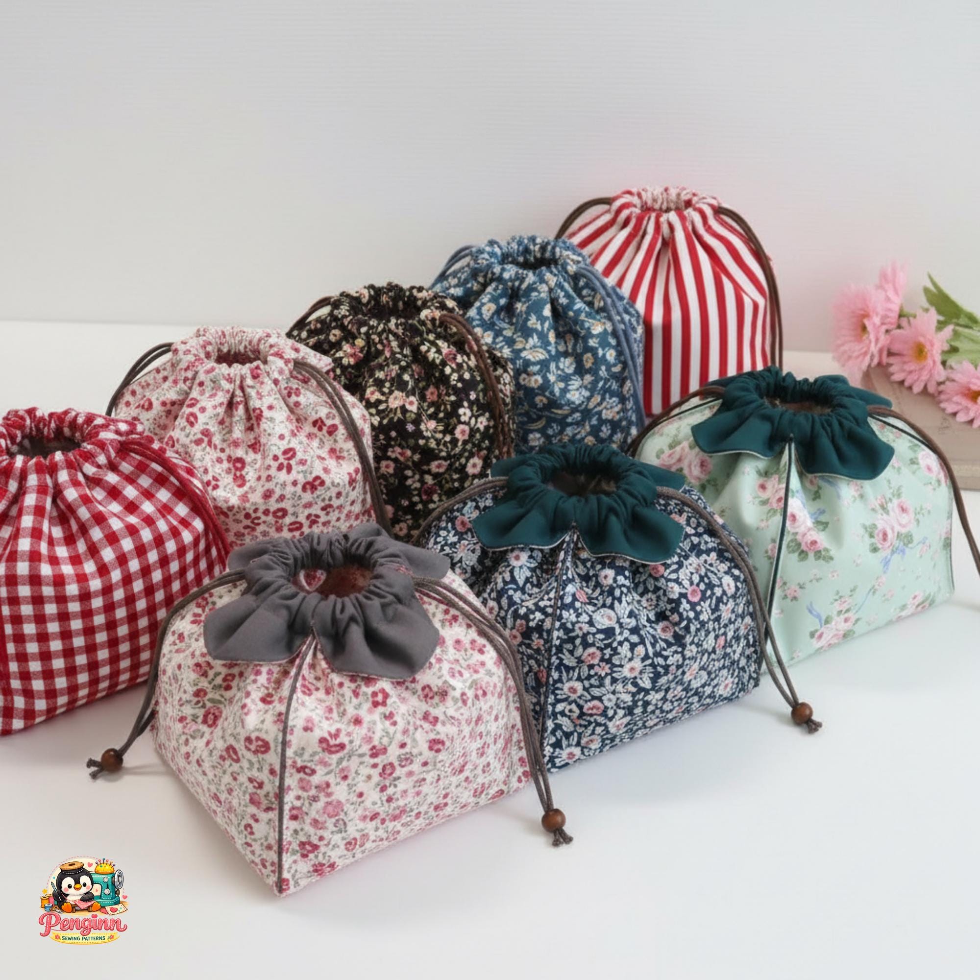 Drawstring Bucket Bag Sewing Pattern | Drawstring Pouch PDF & Tutorial ...