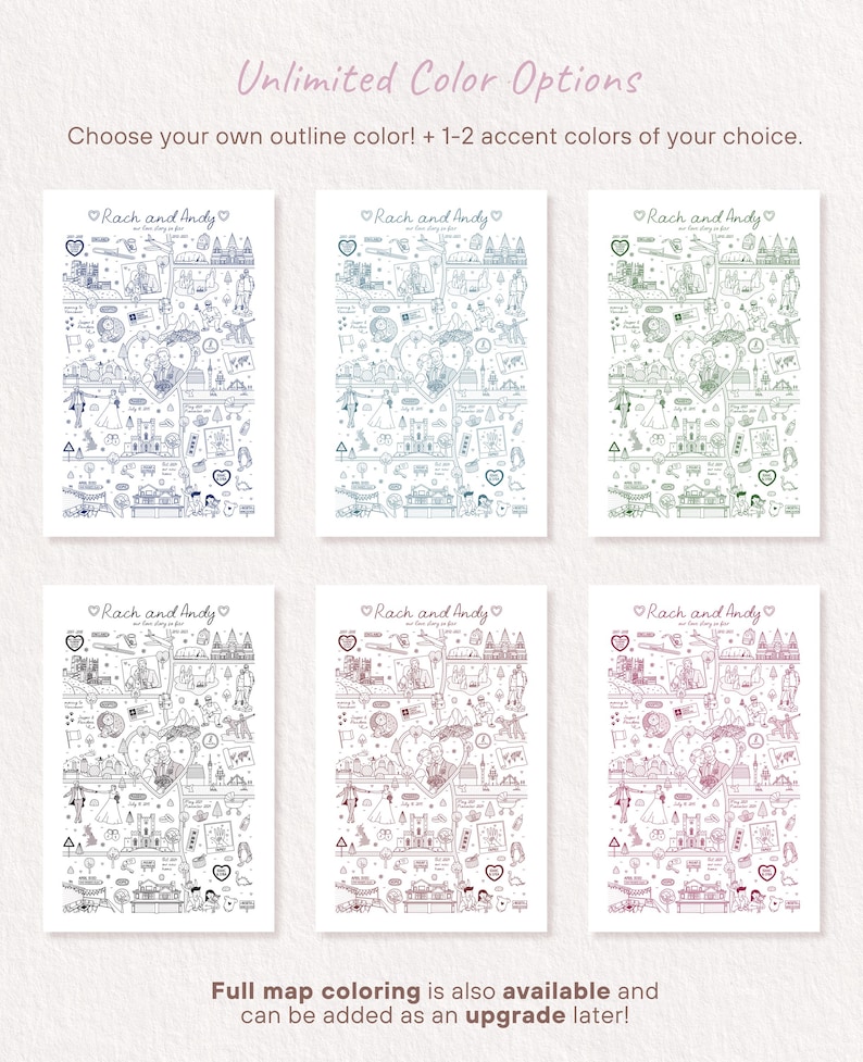 Custom Love Story Map Print – Hand-drawn Relationship Timeline Art ...