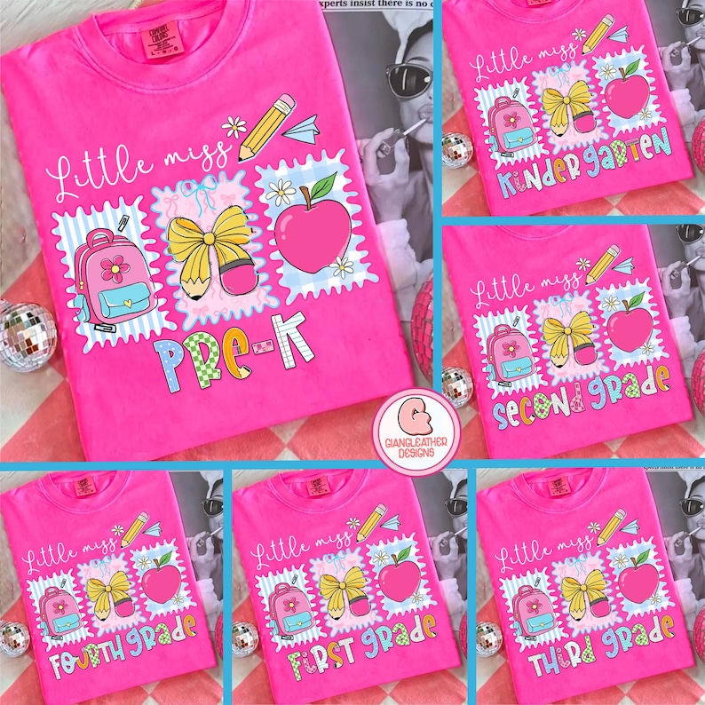 Little Miss Pre K Png, Preppy Back to School Bundle PNG, Girly ...