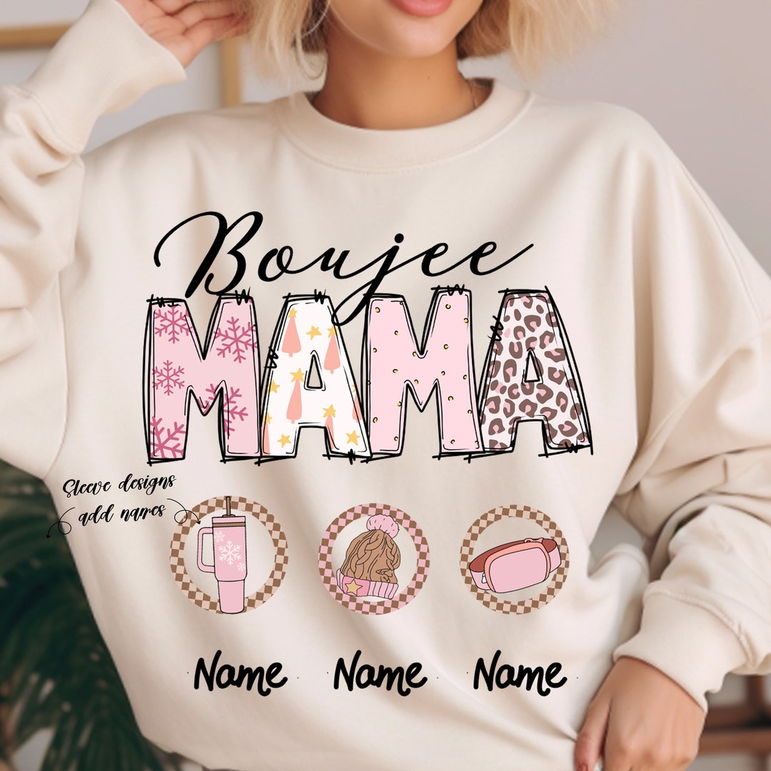 Custom Boujee Mama Png,christmas Mama Png,pink Mama Christmas Png ...