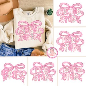 Floral Back to School Bundle PNG, Girly Coquette Bow Sublimation, Pre-k ...