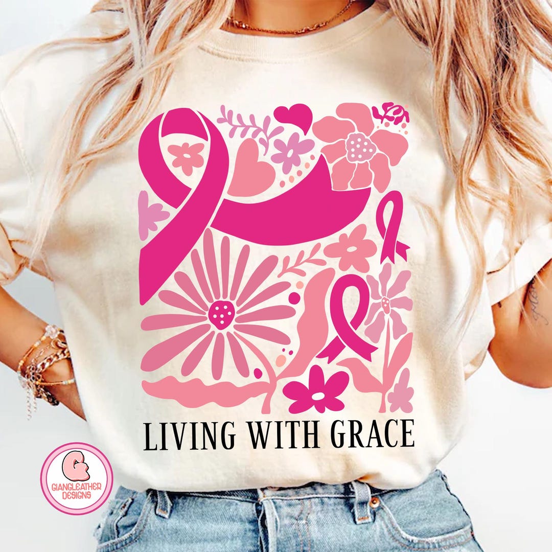 Living With Grace Png,pink Ribbon Bow Png,in October We Wear Pink Png,fight Like a Queen Png ...
