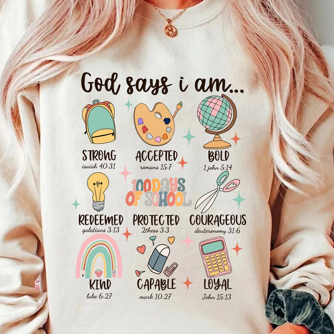 God Says I Am 100 Days of School Png,100 Days of School Png,christian ...