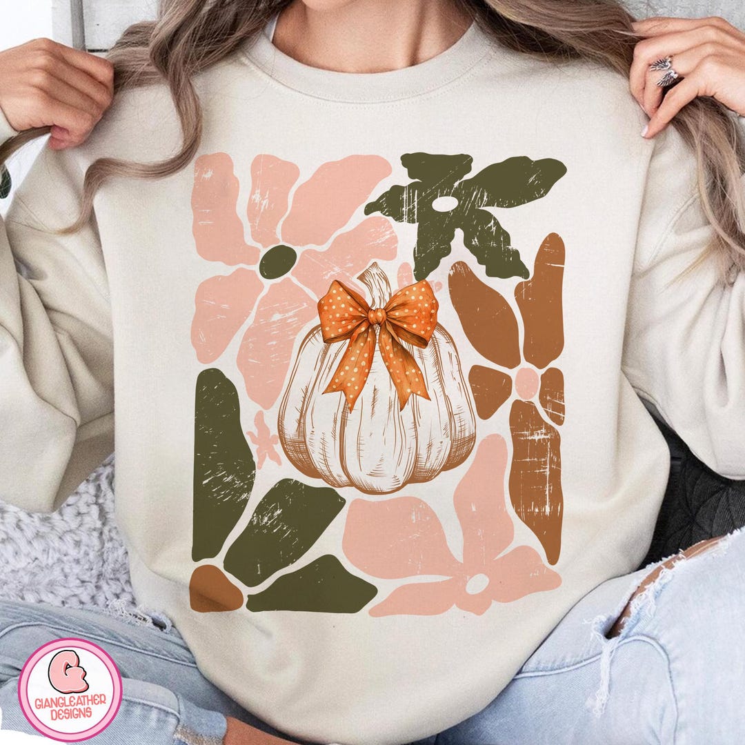 Boho Pumpkin Coquette Png, Thanksgiving Png, Boho Floral, Give Thanks ...