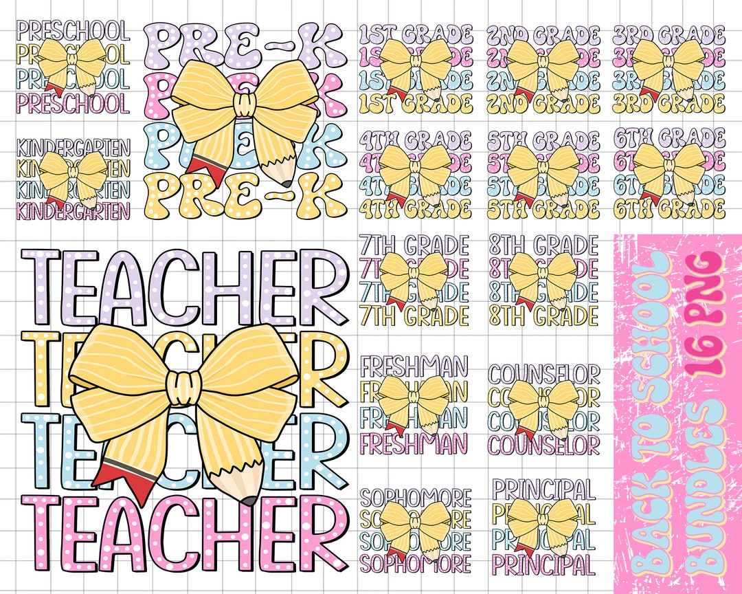 Retro Coquette Back to School Png Bundle,retro Wavy Back to School Png ...