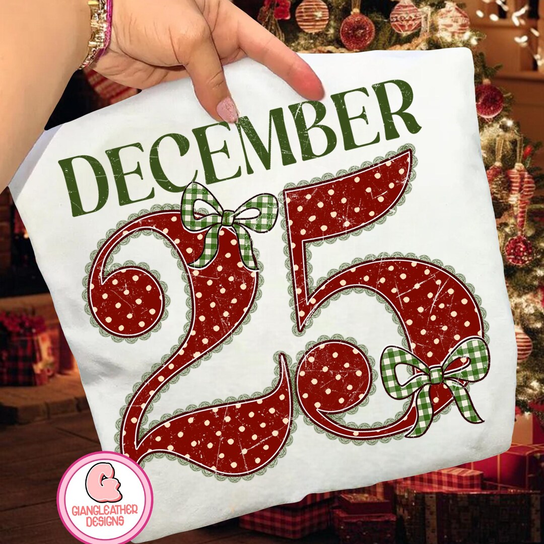 December 25 Png, Checkered Red Letters Png, Distressed Merry Christmas ...