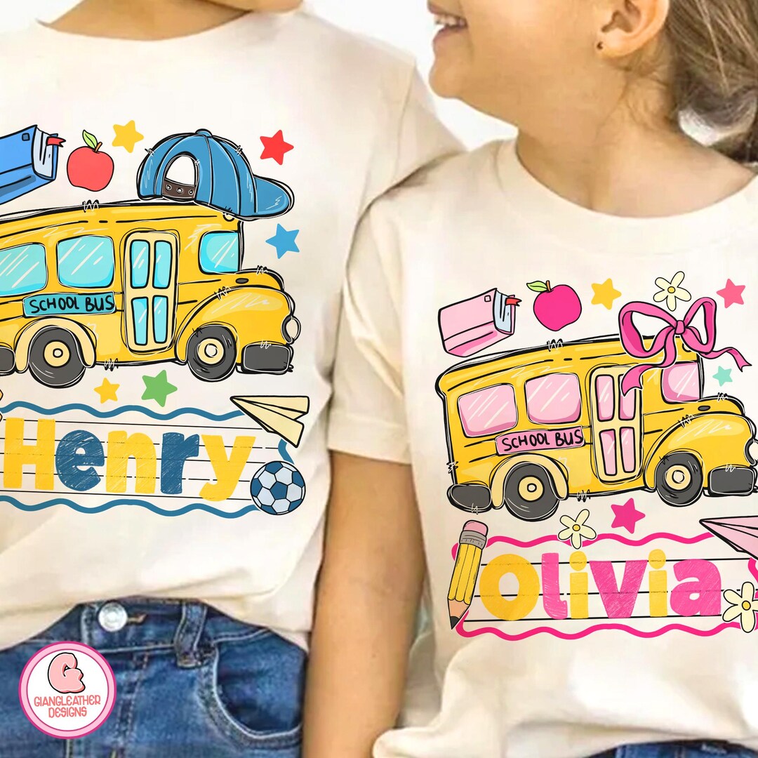 Back to School Png, Coquette School Girl Design, Preppy School Bus With ...