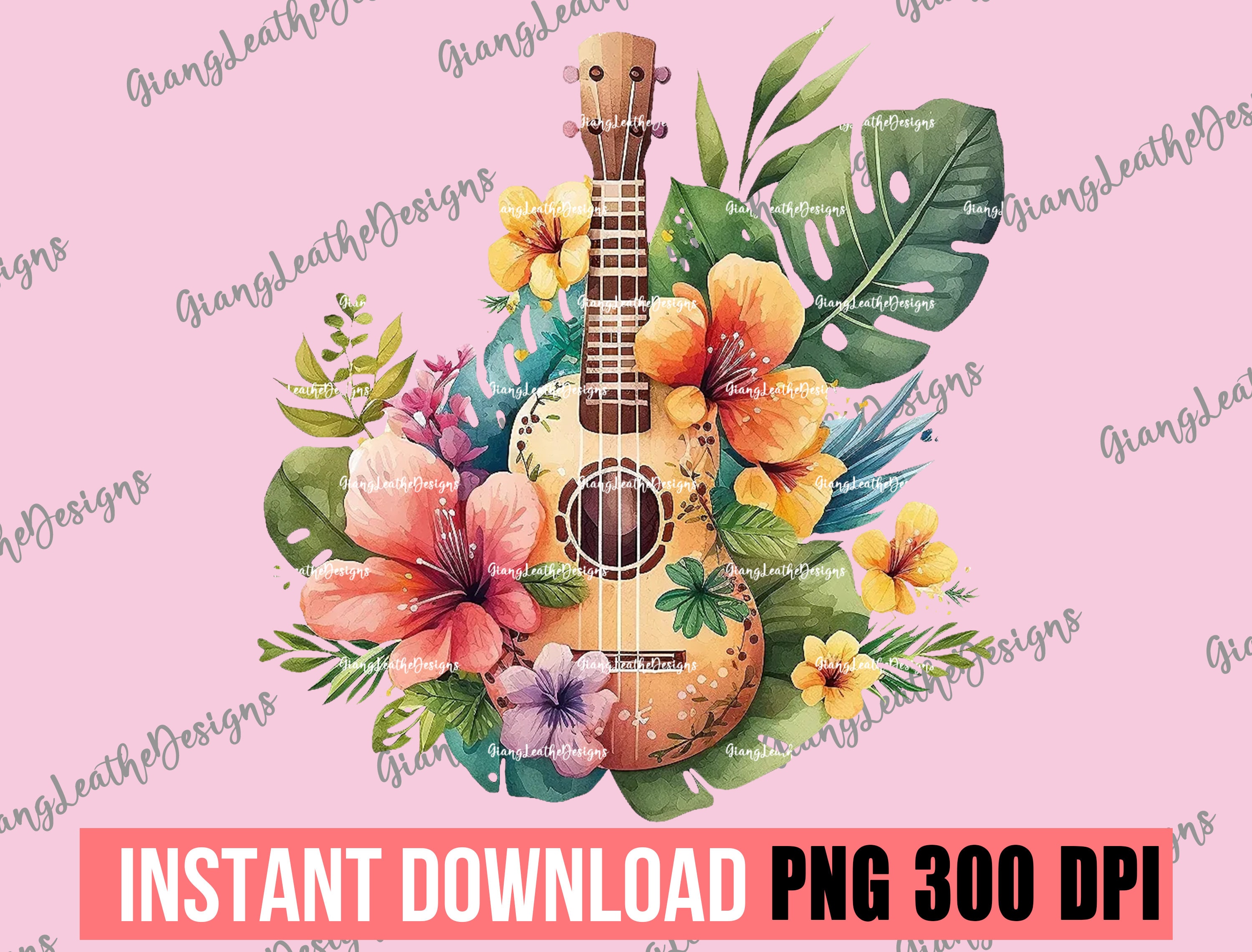 Hawaiian Ukulele Drawing