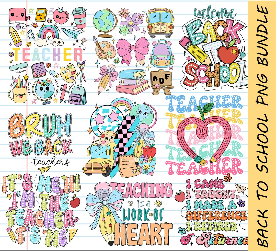 Back to School Png Bundle,teacher Png Bundle,back to School Png,school ...