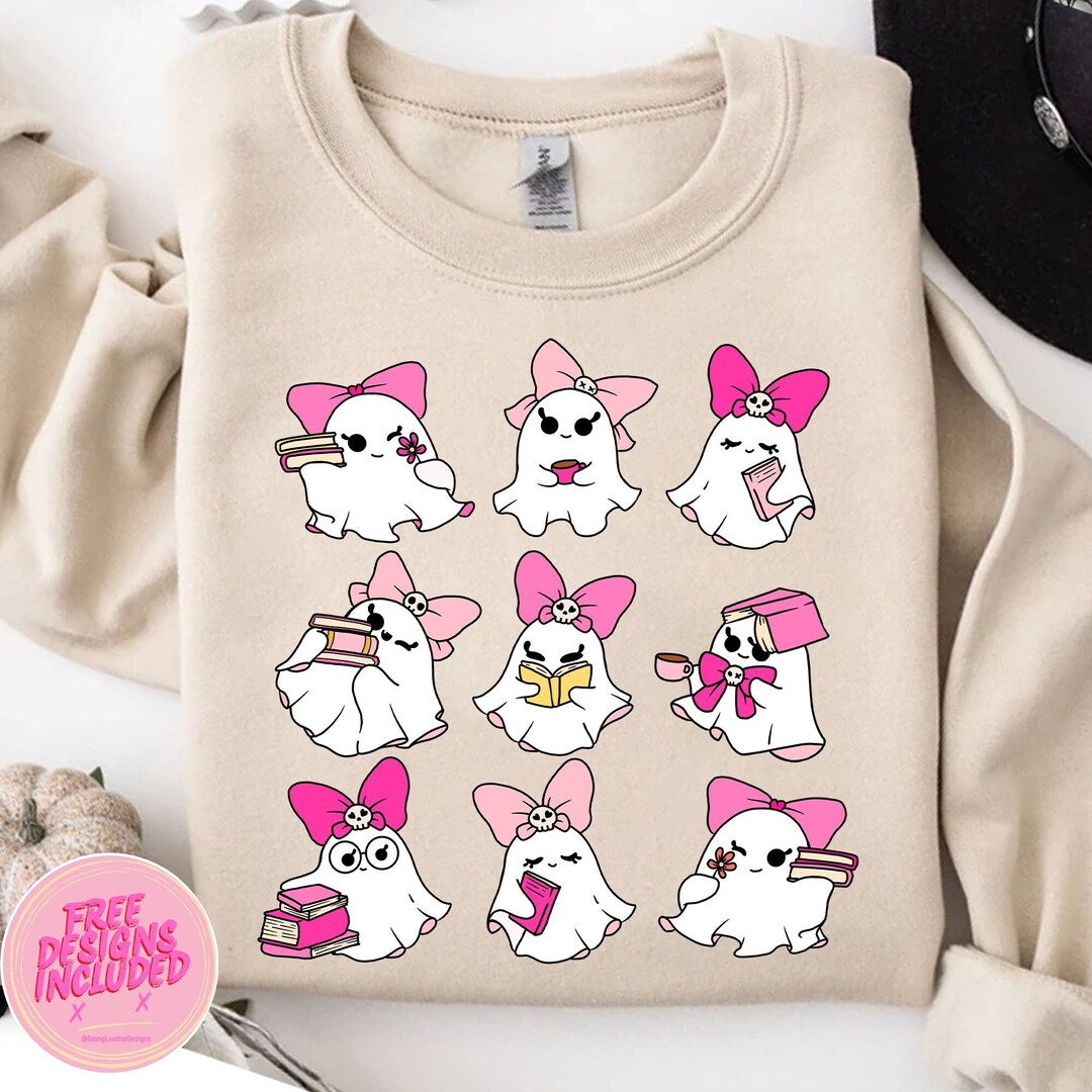 Pink Ghost Png,ghost Collage Png,books Boo Png,halloween Png,halloween ...