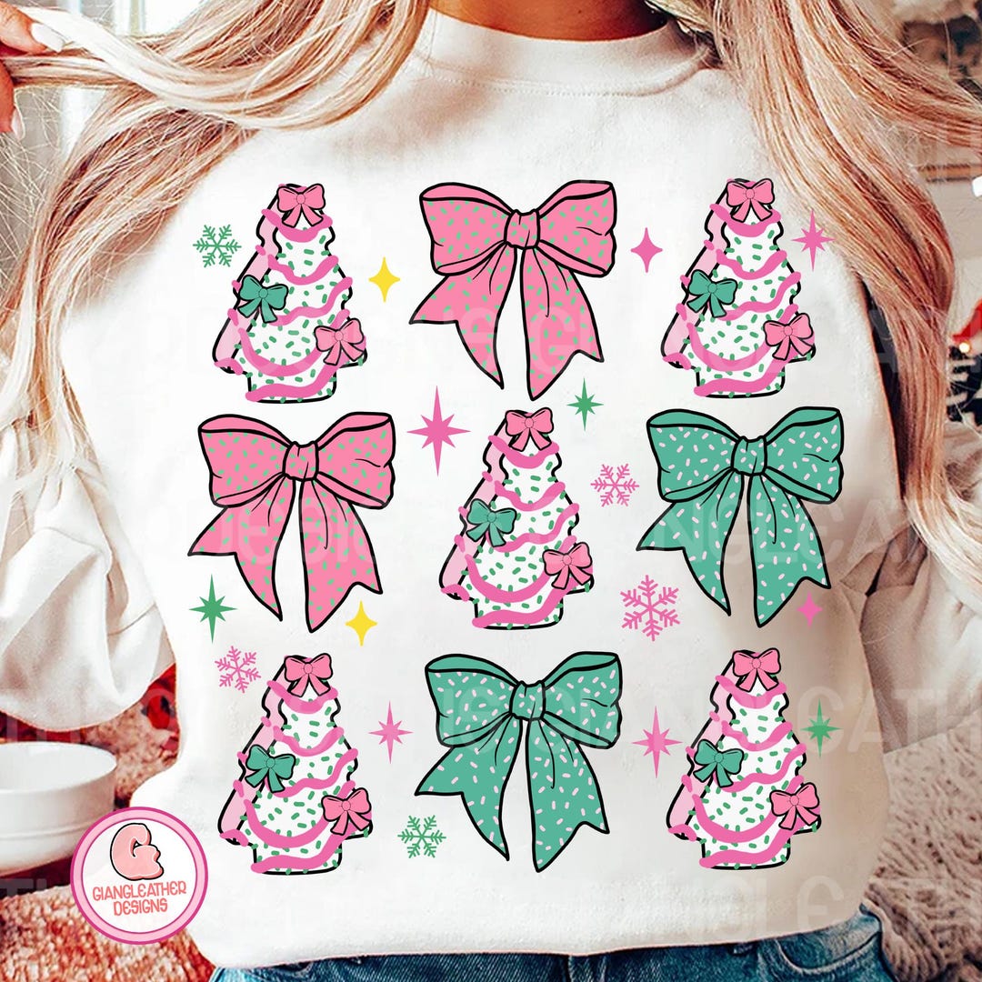 Pink Christmas Tree Cakes Png, Christmas Cakes Bow Png, Merry Christmas ...