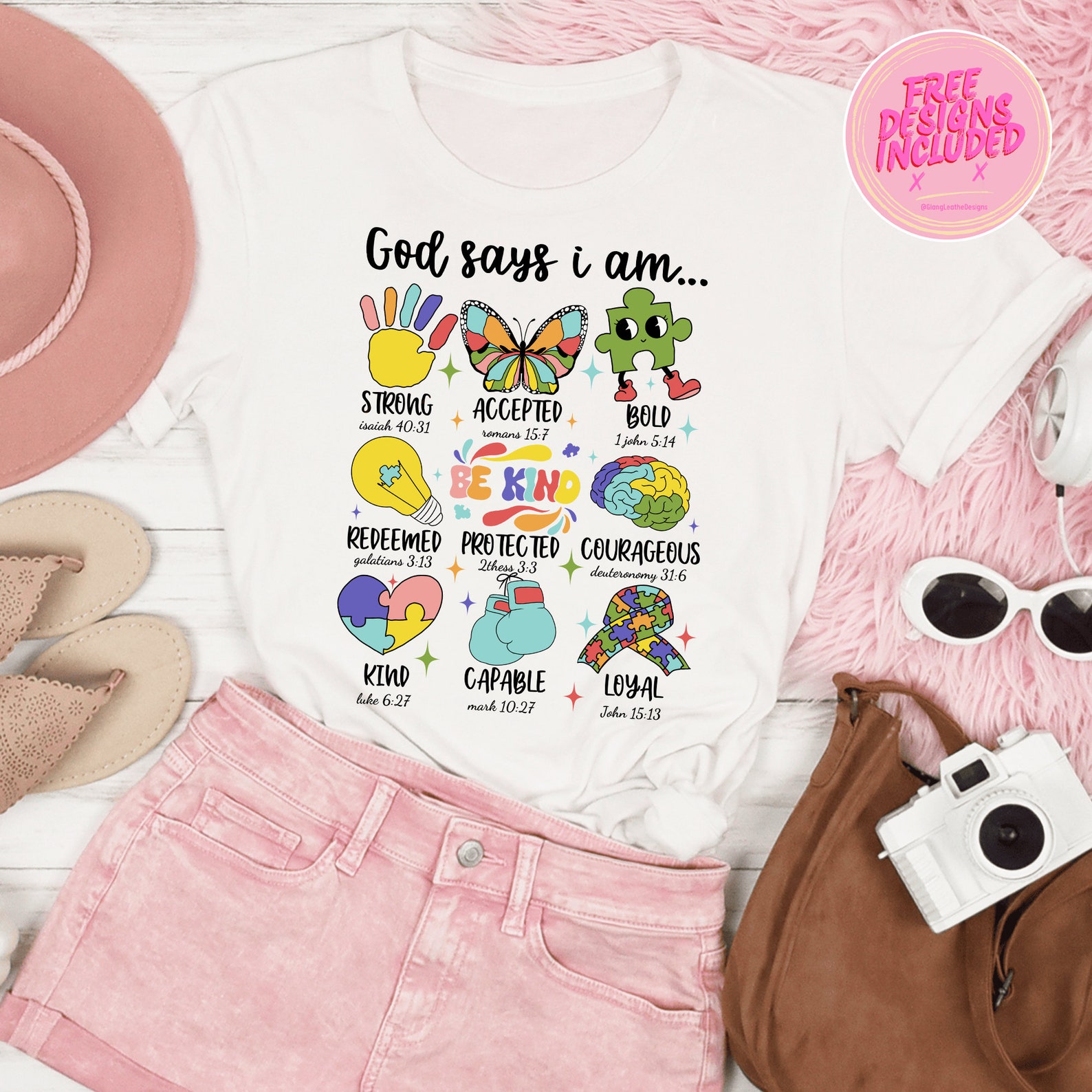 God Says I Am Autism Png,retro Autism Png,be Kind Png,christian Png ...