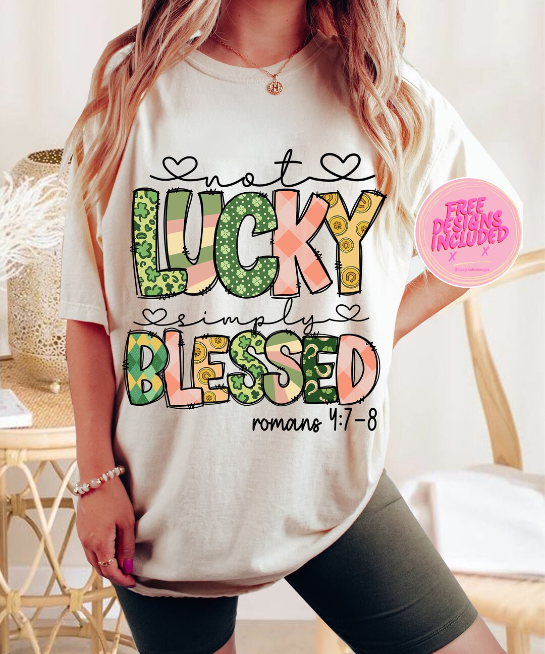 Not Lucky Simply Blessed Roman 4:7-8 Png,bible Verses Png,patrick ...