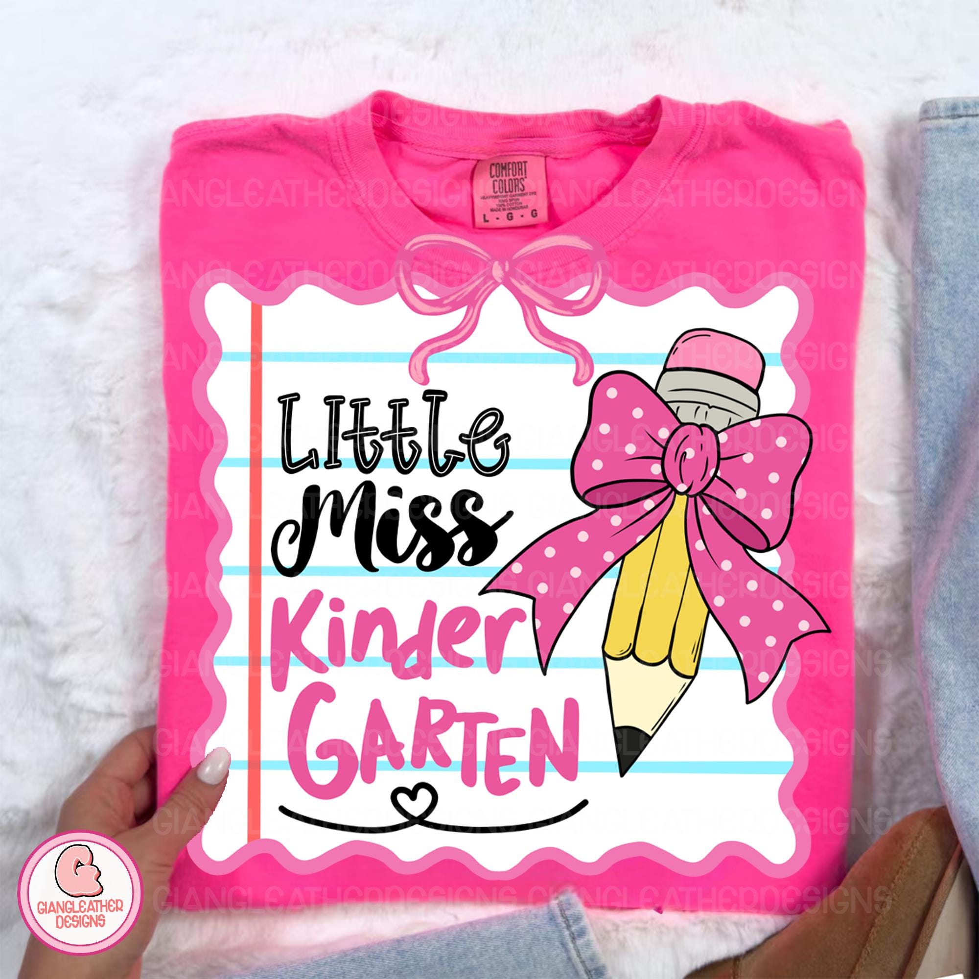 Little Miss Kindergarten Png, Back to School Png, School Shirt Design ...