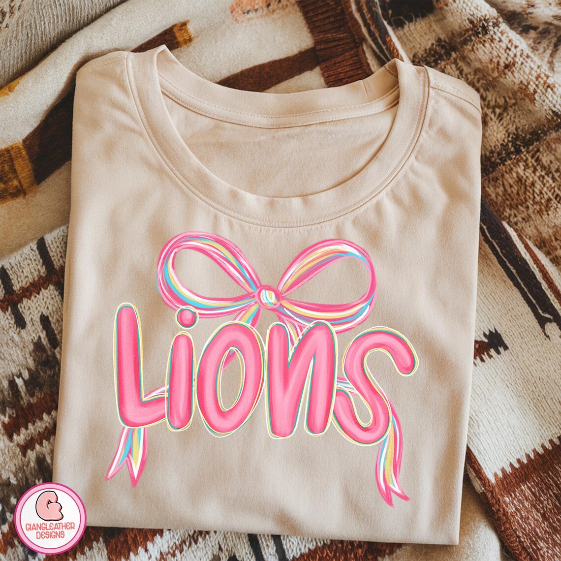 Lions Png, Pink Lions Png, Mascot Preppy PNG, Preppy Mascot PNG, Mascot ...