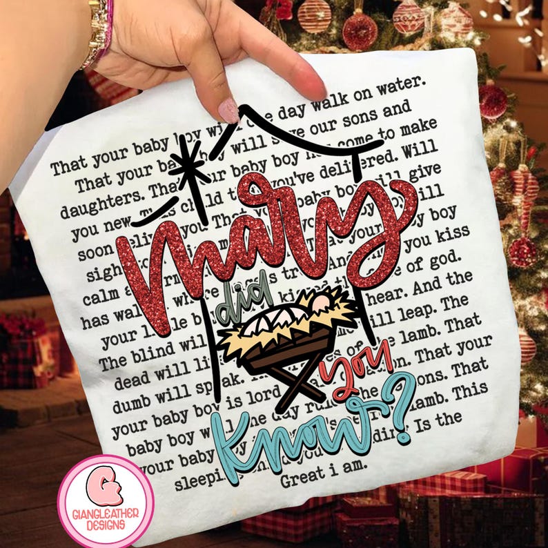 Mary Did You Know Png, Christmas Png, Preppy Christmas Png, Retro ...
