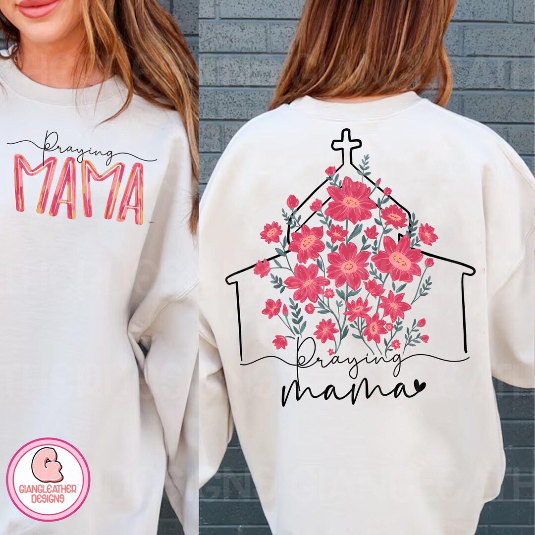 Praying Mama Png, Floral Church Mama Png, Mama Png, Mother's Day Png ...