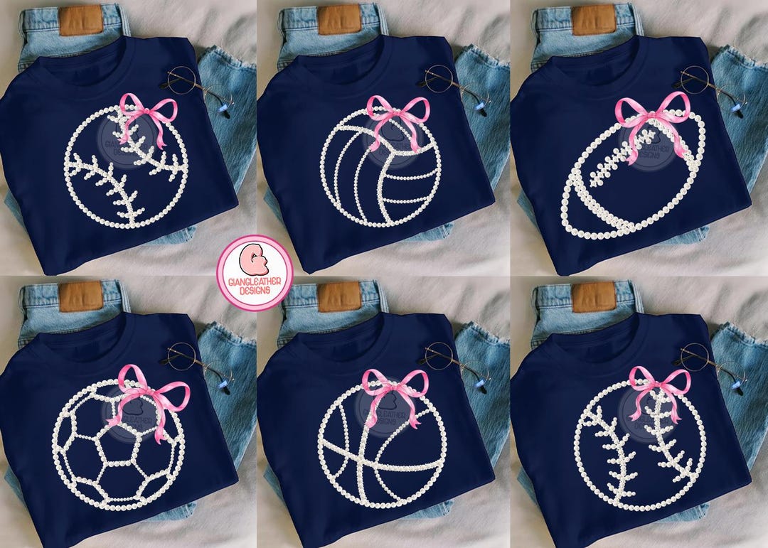 Pearl Bow Game Day Bundle Png, Game Day Png, Baseball Pearl Png ...