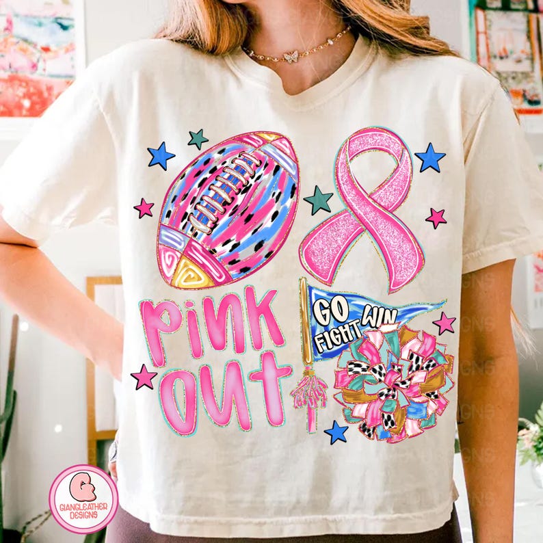 Pink Out Png,tackle Cancer Png, Touchdown Png, Football Png,breast ...