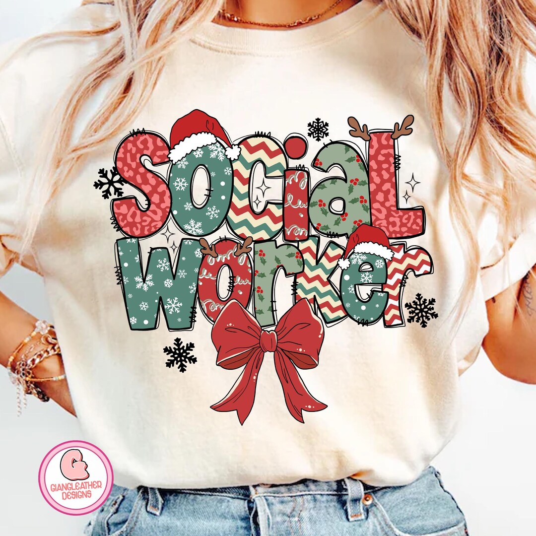 Christmas Social Worker Png, Social Worker Coquette Christmas Png ...