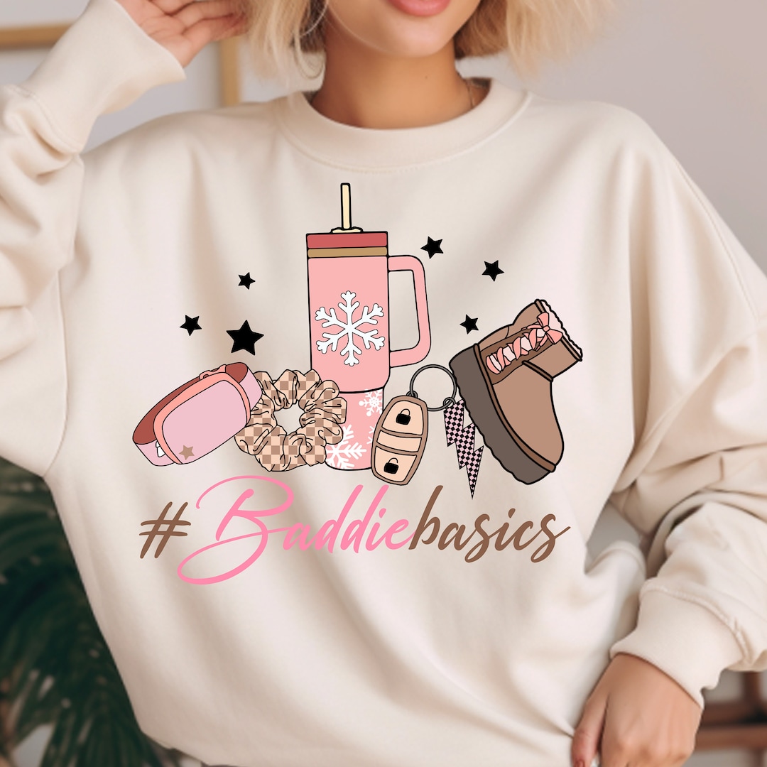 Baddie Basics Png, Stanley Tumbler Inspired Belt Bag Beanie Boot Png ...