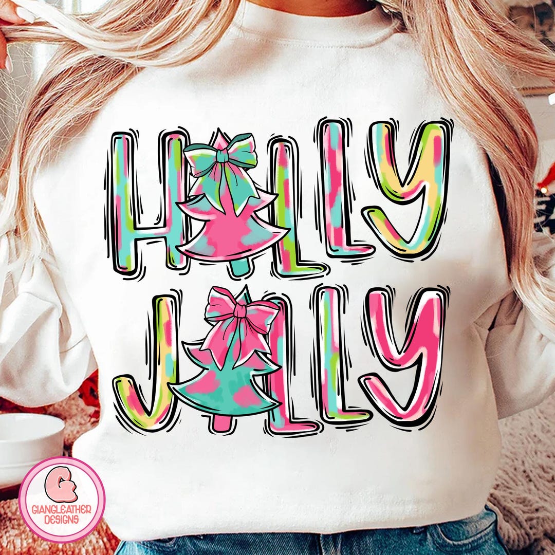 Preppy Holly Jolly Png, Preppy Christmas Tree Coquette Png, Christmas ...